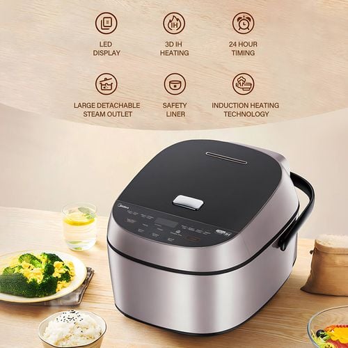 Midea 5L Multi-function IH Rice Cooker 1300W LED Display Automatic Keep ...