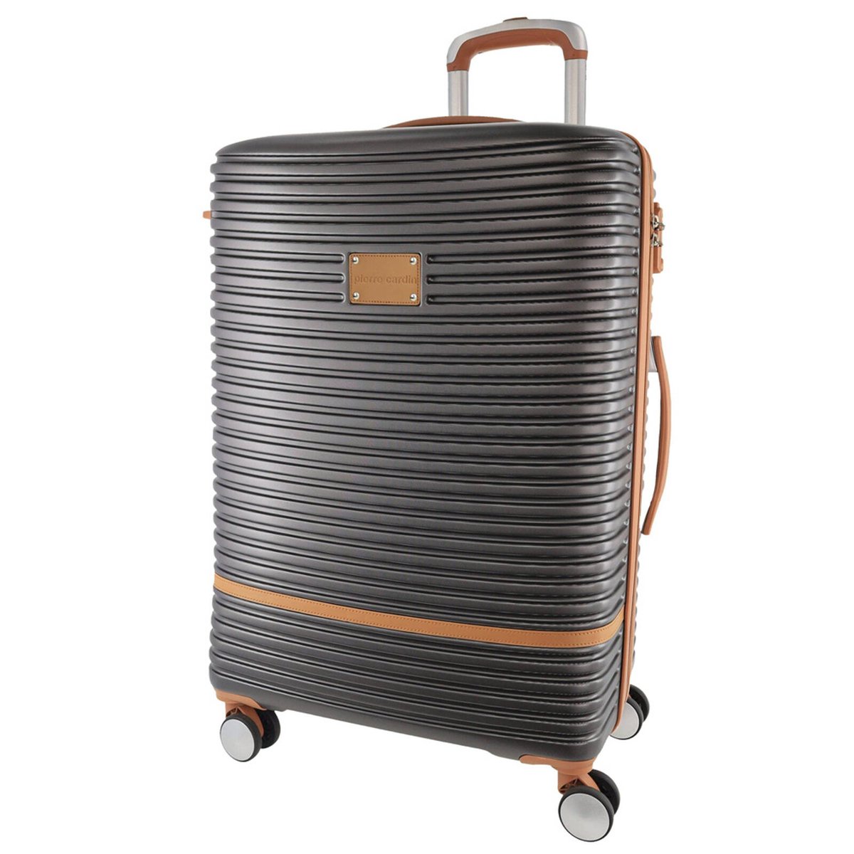 Pierre Cardin Large Hard-Shell Suitcase Travel Luggage 80cm Charcoal ...