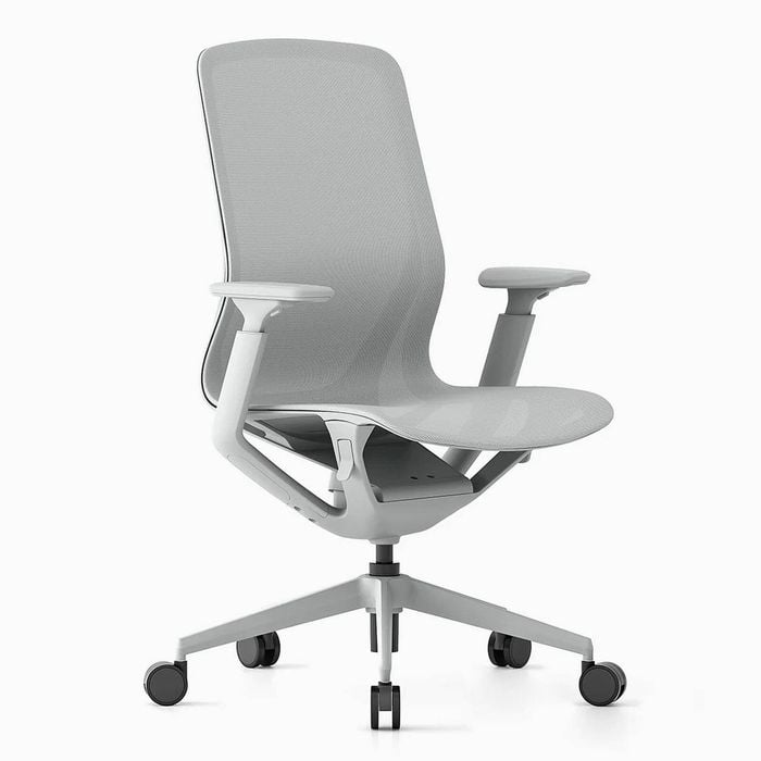 Desky Echo Modern Office Chair - Light Grey / Adjustable - Bunnings ...