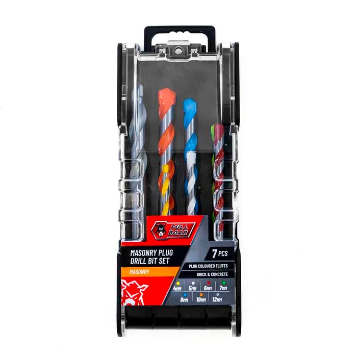 Full Boar 7 Piece Masonry Plug Drill Bit Set - Bunnings Australia