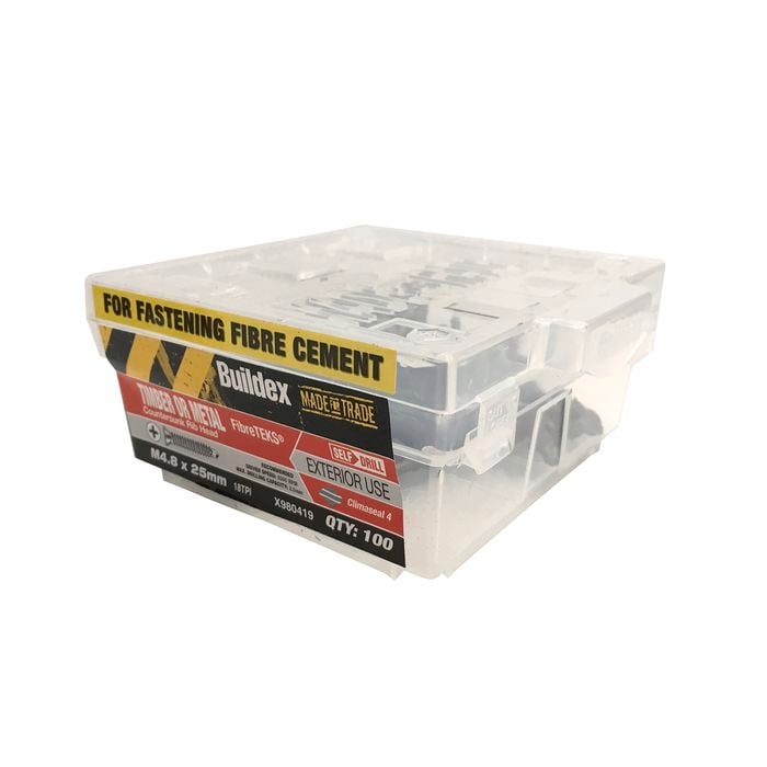 Buildex M4.8 x 25mm Climaseal FibreTek® Screw - 100 Pack - Bunnings New ...