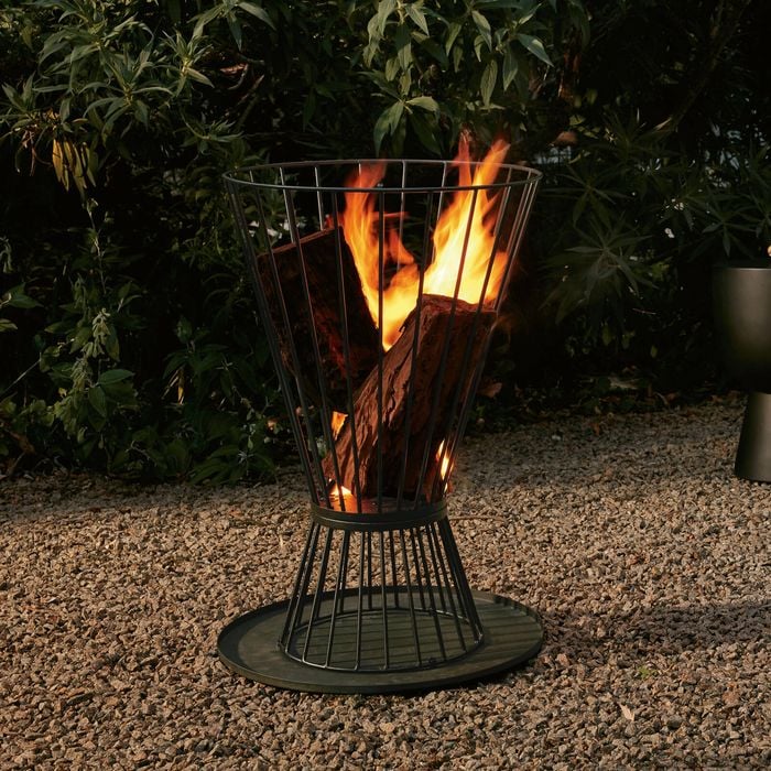 Mimosa Black Reversible Fire Basket - Bunnings Australia