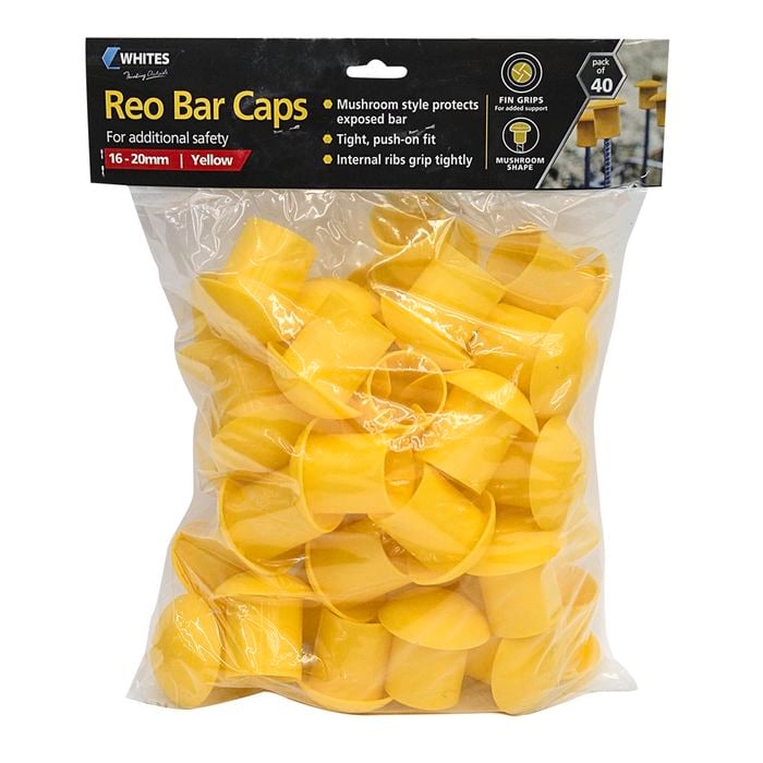 Jack 16 - 20mm Yellow Reinforcing Bar Caps - 40 Pack - Bunnings Australia