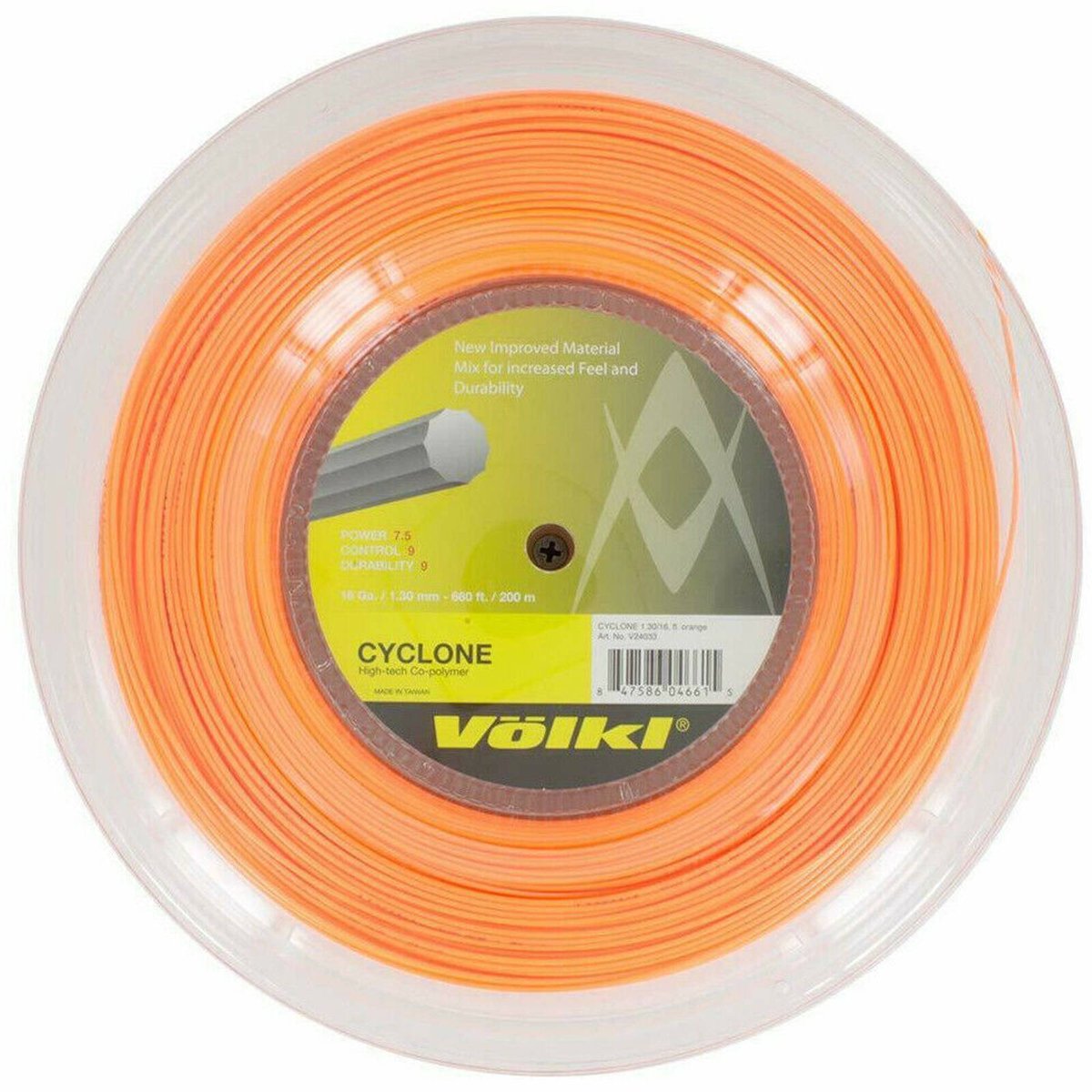 Völkl Cyclone 200m Reel Tennis Racquet Strings 16g / 1.30mm Fluro ...