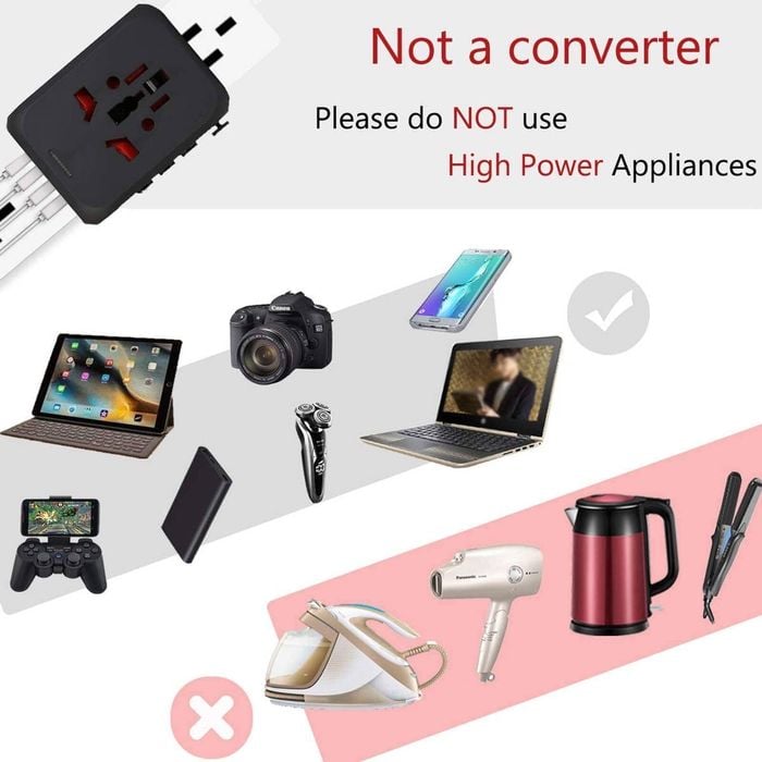 Perth Laptops Type-C 3 USB Charger Universal World Travel Adapter Plug ...
