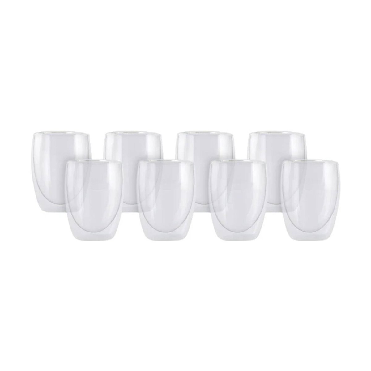 8pc Maxwell & Williams Blend Double Wall 350ml Glass Cup Set - Clear ...