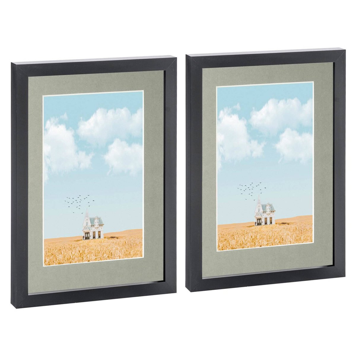 Nicola Spring Photo Frames with A5 Mount - A4 (8" x 12") - Black - Pack ...