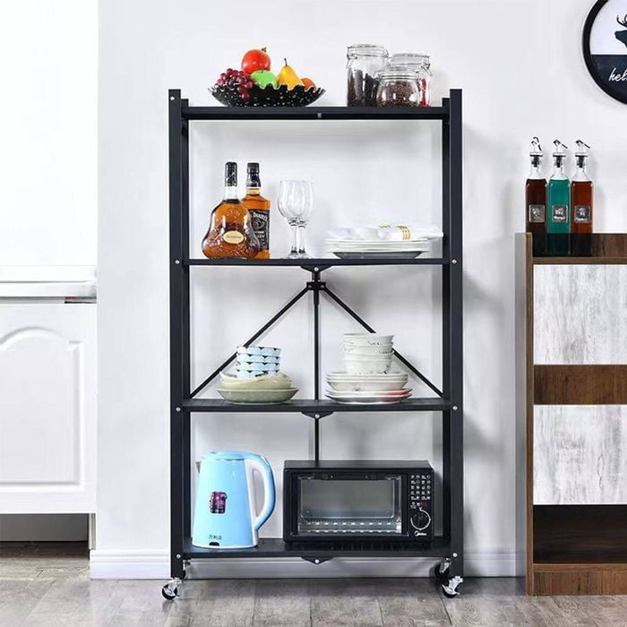 Foret Bookshelf Foldable Shelf Metal Display Rack Kitchen Shelves ...