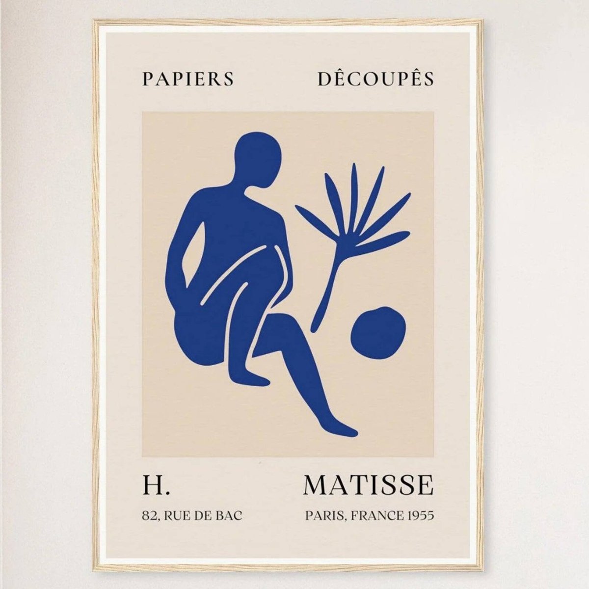 Galrie Papiers Découpés H. Matisse Art Print Blue Silhouette (1955 ...