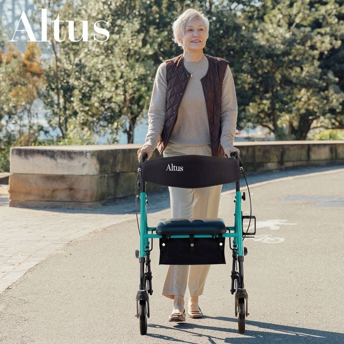 Altus Classic Walker with Seat Rollator Height Adjustable Folding ...