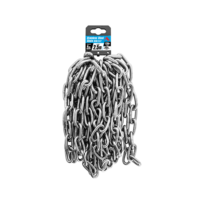 Pinnacle 6mm 15/64" x 2.5m Stainless Steel Chain - Bunnings Australia