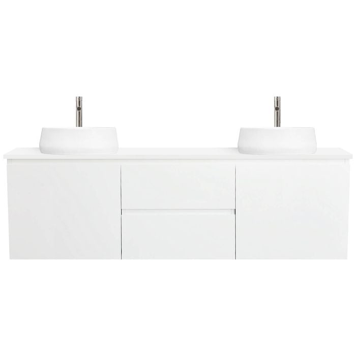 CIBO 1500mm White Nordic Wall Hung Bathroom Vanity With Pod White Matte ...