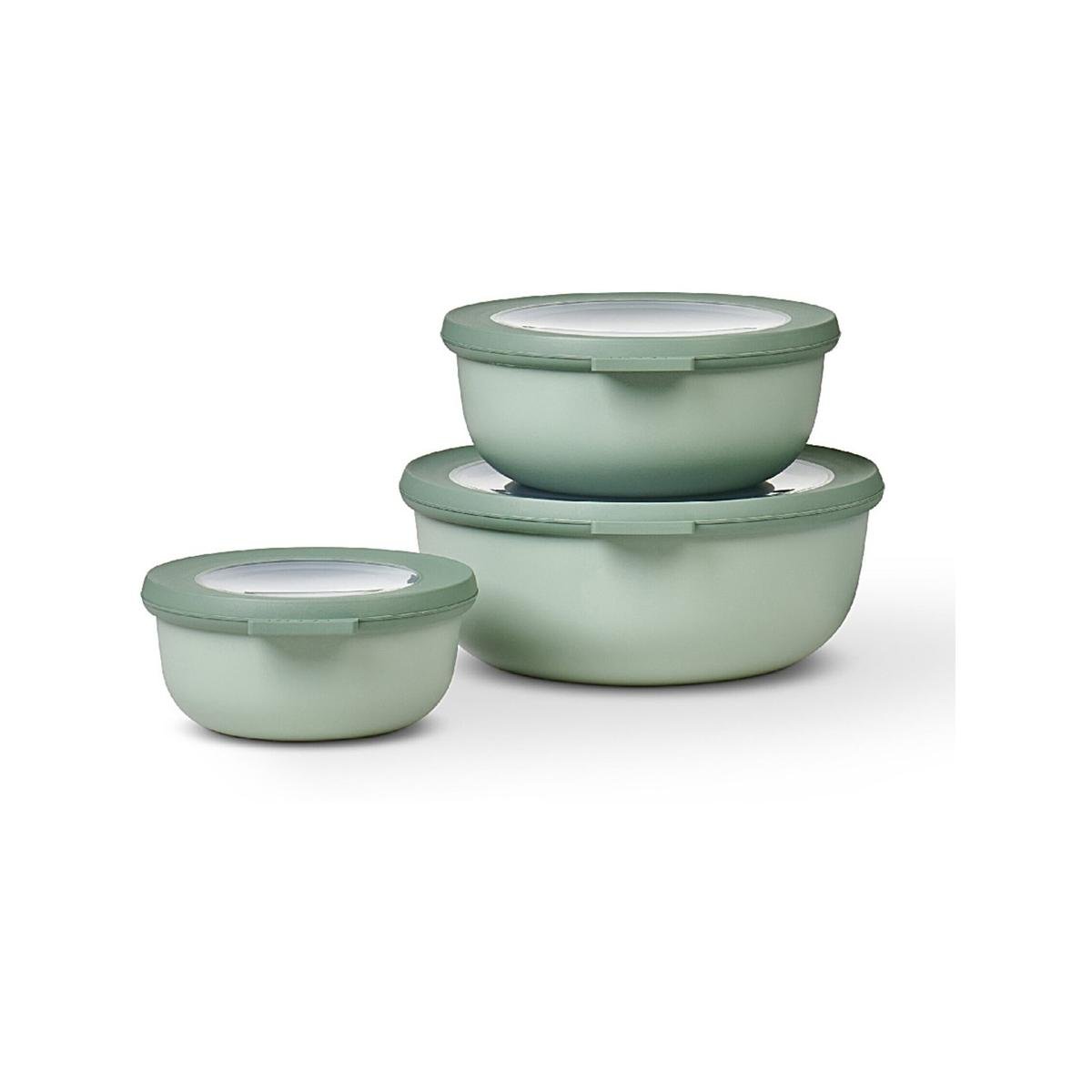 Mepal Cirqula 3 Piece Small Round Storage Container Set - Sage ...