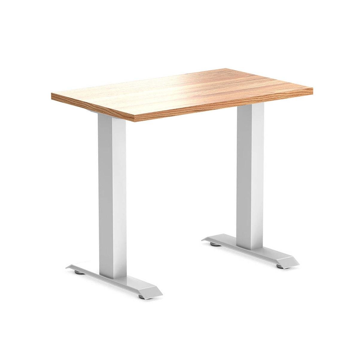 Desky Fixed Height Mini Red Oak Hardwood Desk 800 x 500mm White Frame ...