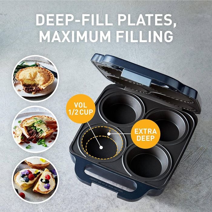 Electric Pie Maker with Deep-Fill Plates for 4 Traditional-Sized Pies ...