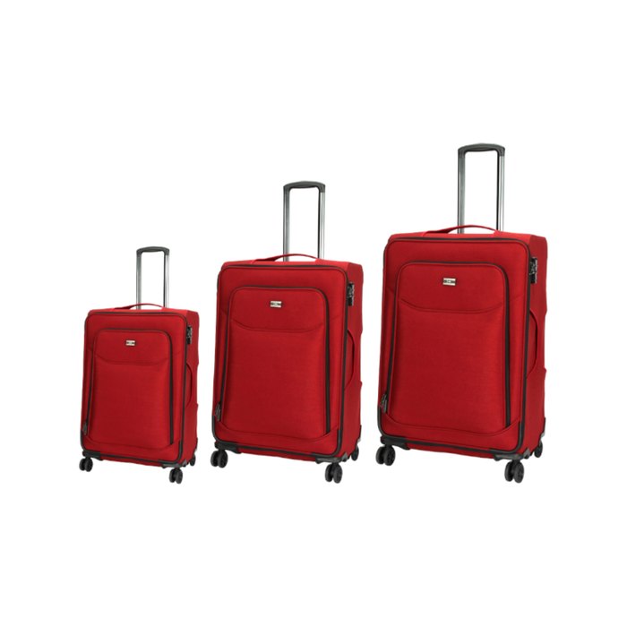 Swiss Luggage Suitcase Super SoftCase 3 Pieces Set 20"&24"&28"- Red ...