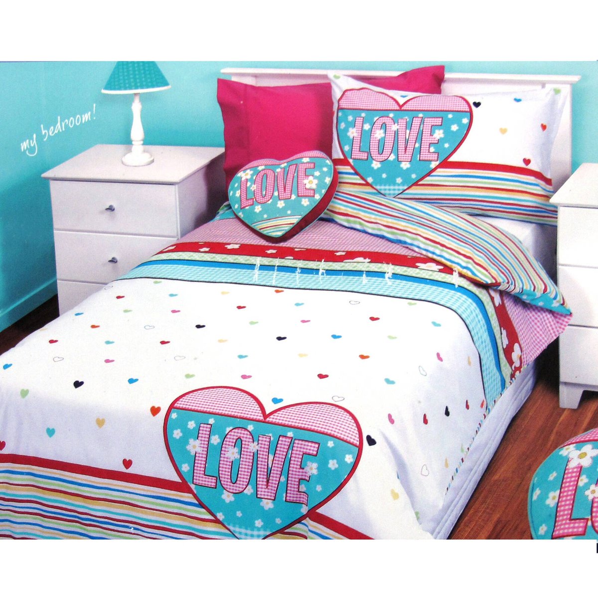 Bloomington Kids Workshop Country Girl Quilt Cover Set Single 140 x 210 ...