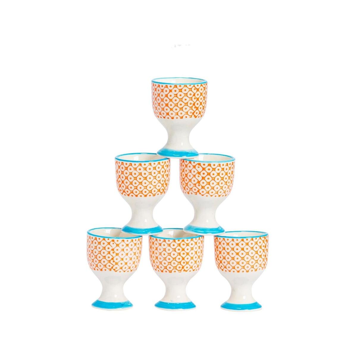 Nicola Spring Hand Printed Porcelain Egg Cups - Pack of 6 - Bunnings ...