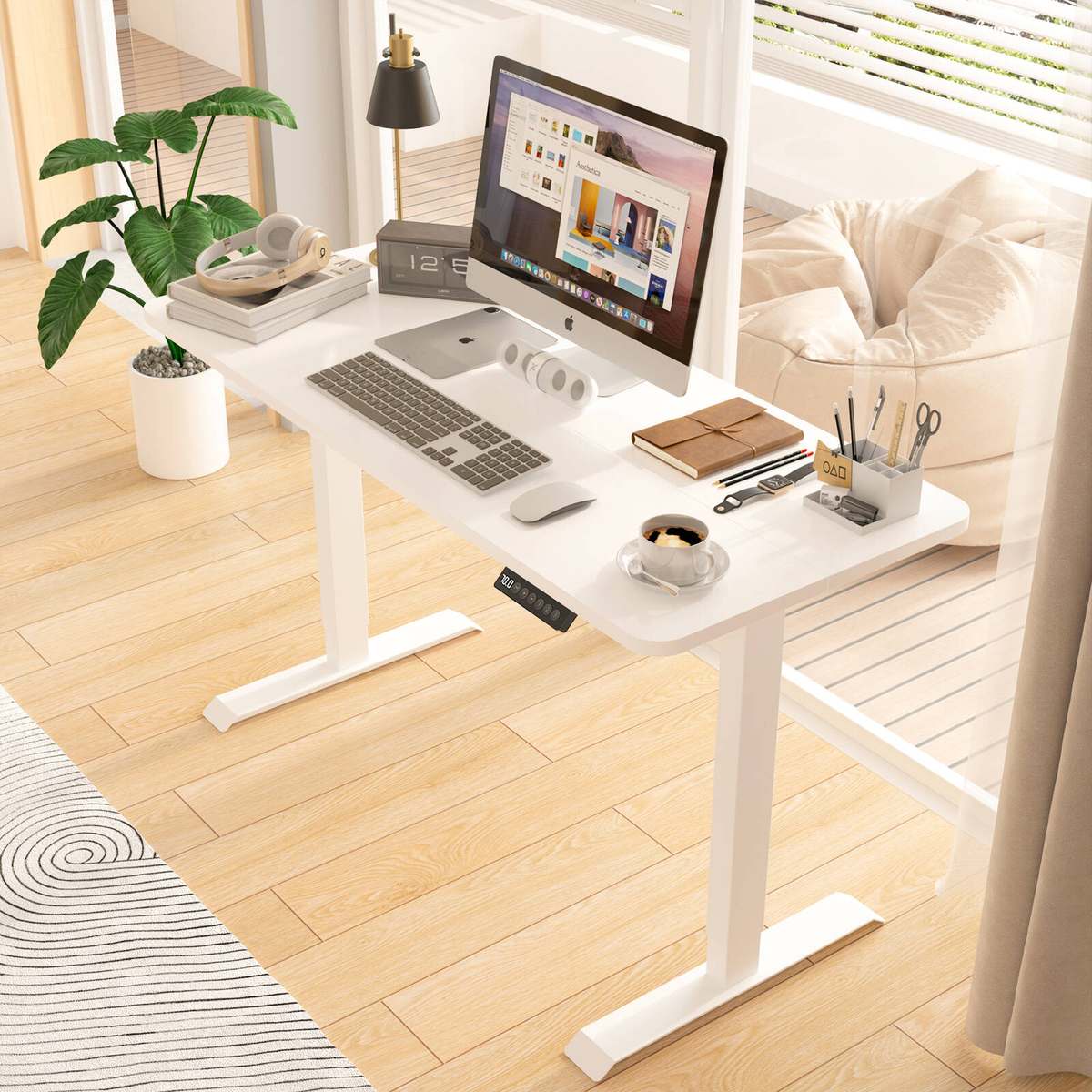 Advwin Electric Standing Desk Motorised Sit Stand Table 120 X 60cm ...