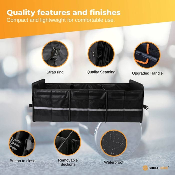 Car Boot Organiser With Cooler - Collapsible Storage Box For Trunk ...