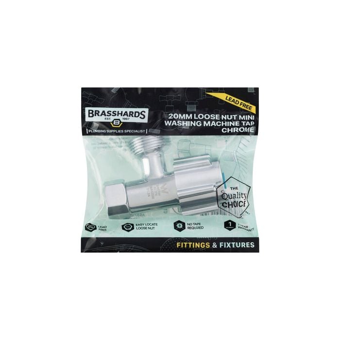 Brasshards Loose Nut Mini Washing Machine Tap 20mm Chrome LF - Bunnings ...