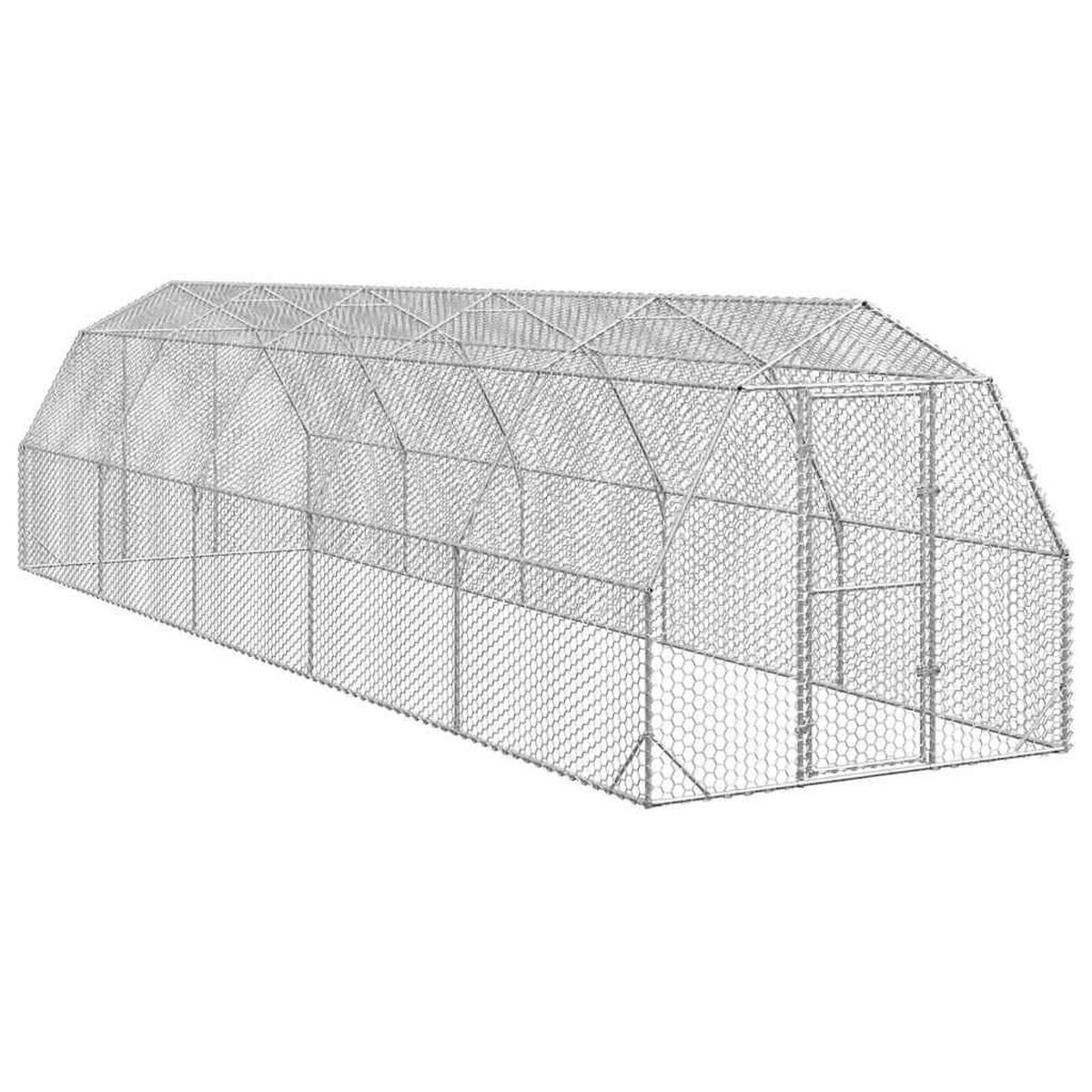 vidaXL Chicken Run 2.5x10x2.25 m Galvanised Steel walk-in chicken run ...