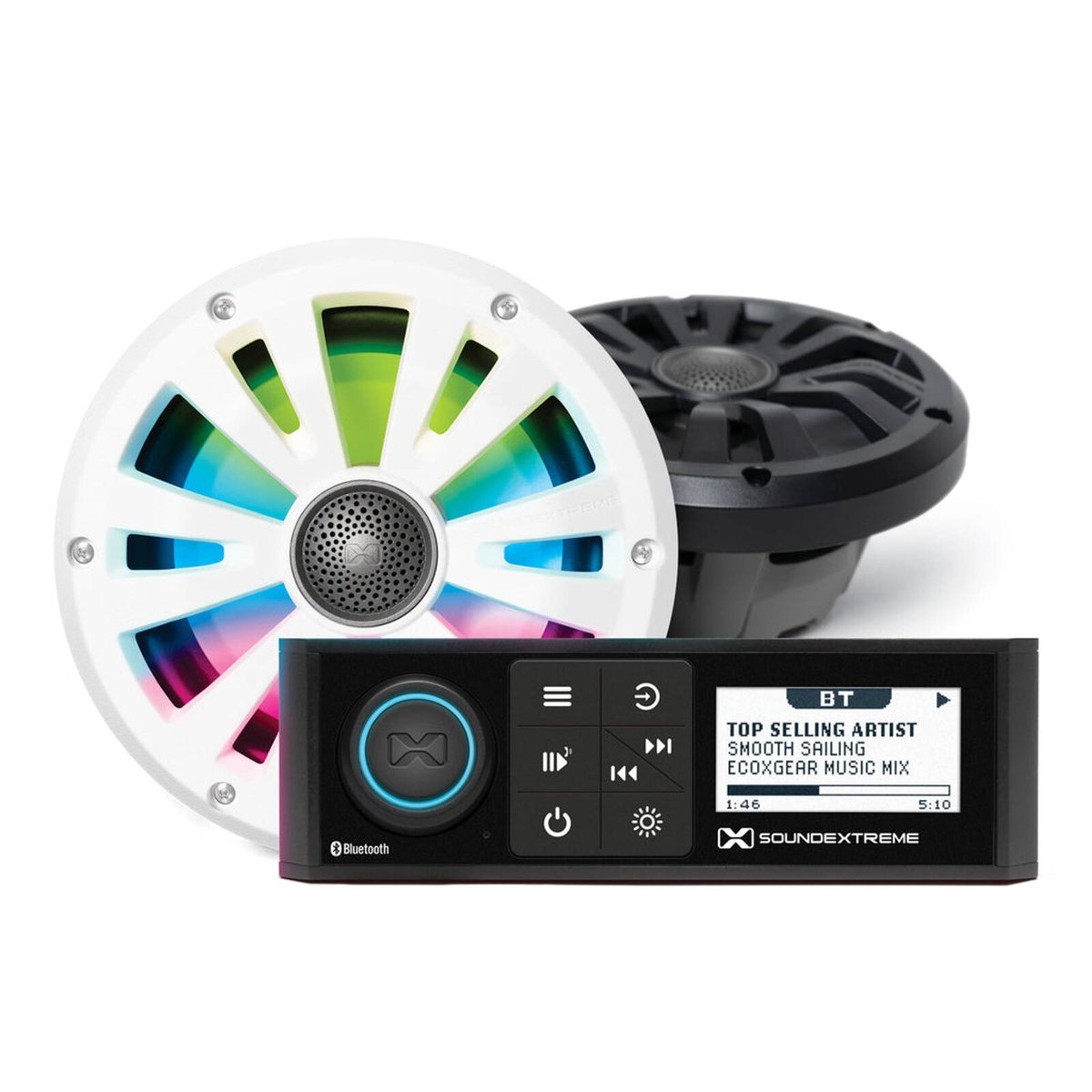 SoundExtreme Marine Single-DIN Size Stereo Radio and 6.5-inch Speaker ...