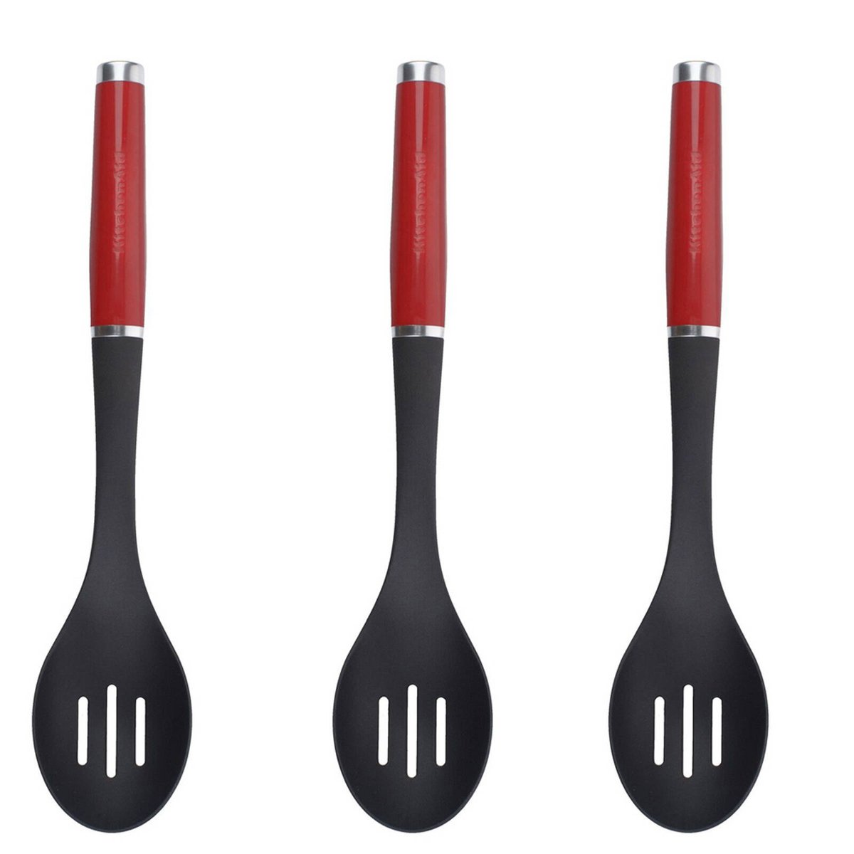 3PK KitchenAid Nylon Slotted Cooking Spoon 34cm - Empire Red - Bunnings ...