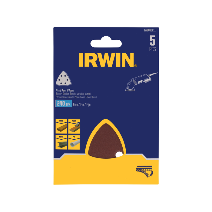 IRWIN 240 Grit Detail Sheets - 5 Pack - Bunnings Australia