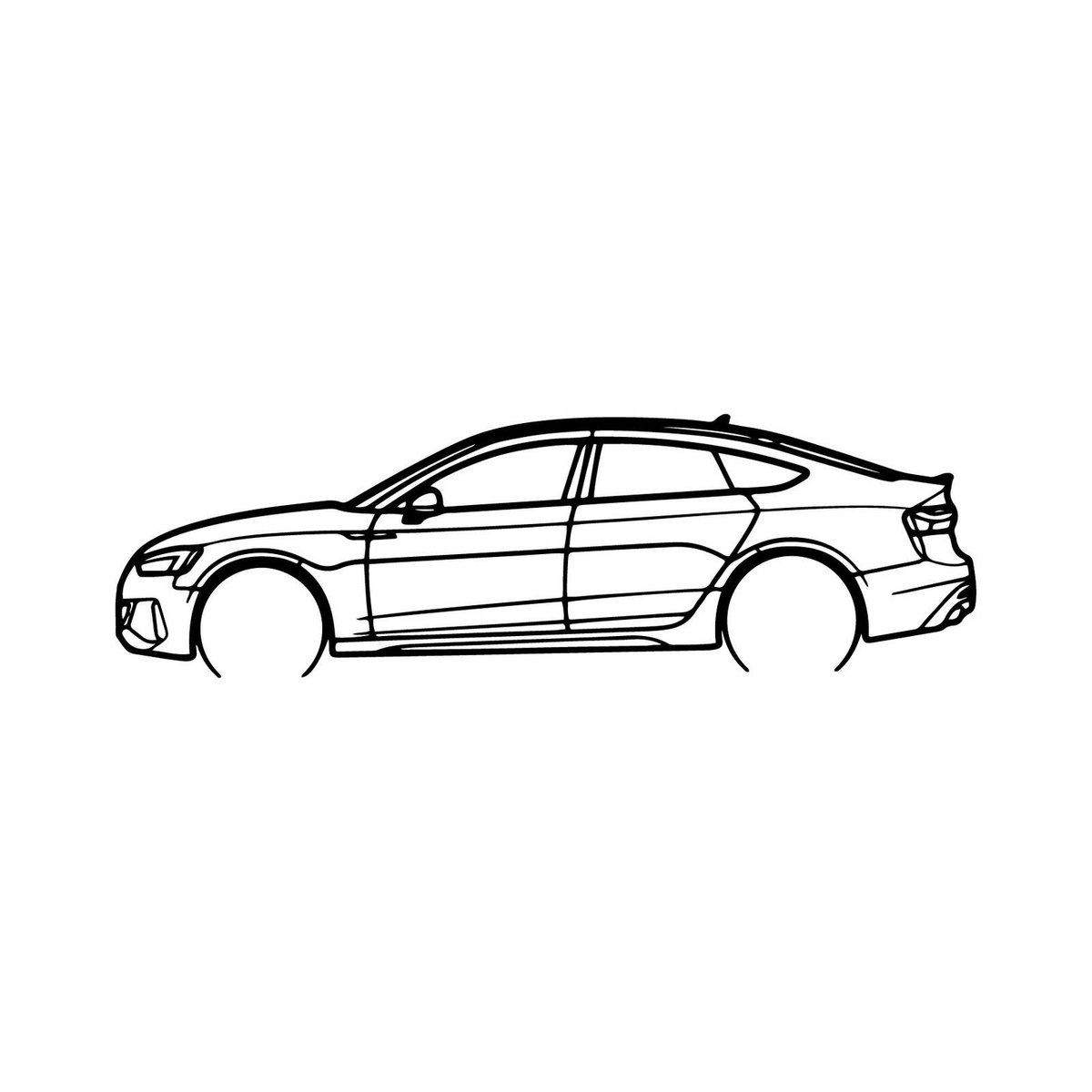 Ignite Laser Audi AS 5 Sportback Silhouette Metal Wall Art Rustic Metal ...