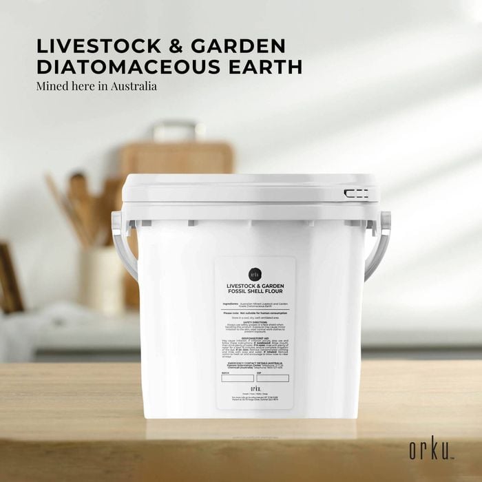 Orku 3Kg Fossil Shell Flour Tub - Livestock Garden Diatomaceous Earth ...