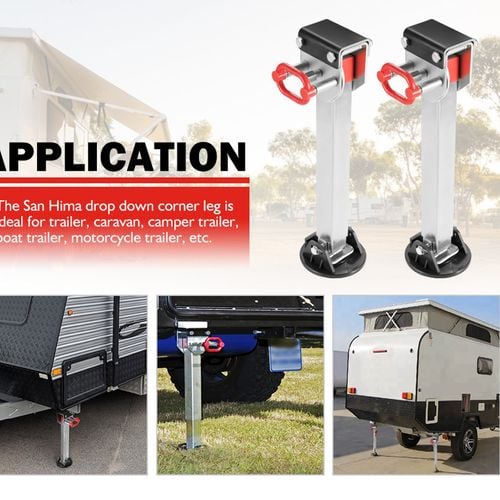 2X 740MM Corner Legs Drop Down W/Handle Steel Base 1500LBS - Bunnings ...