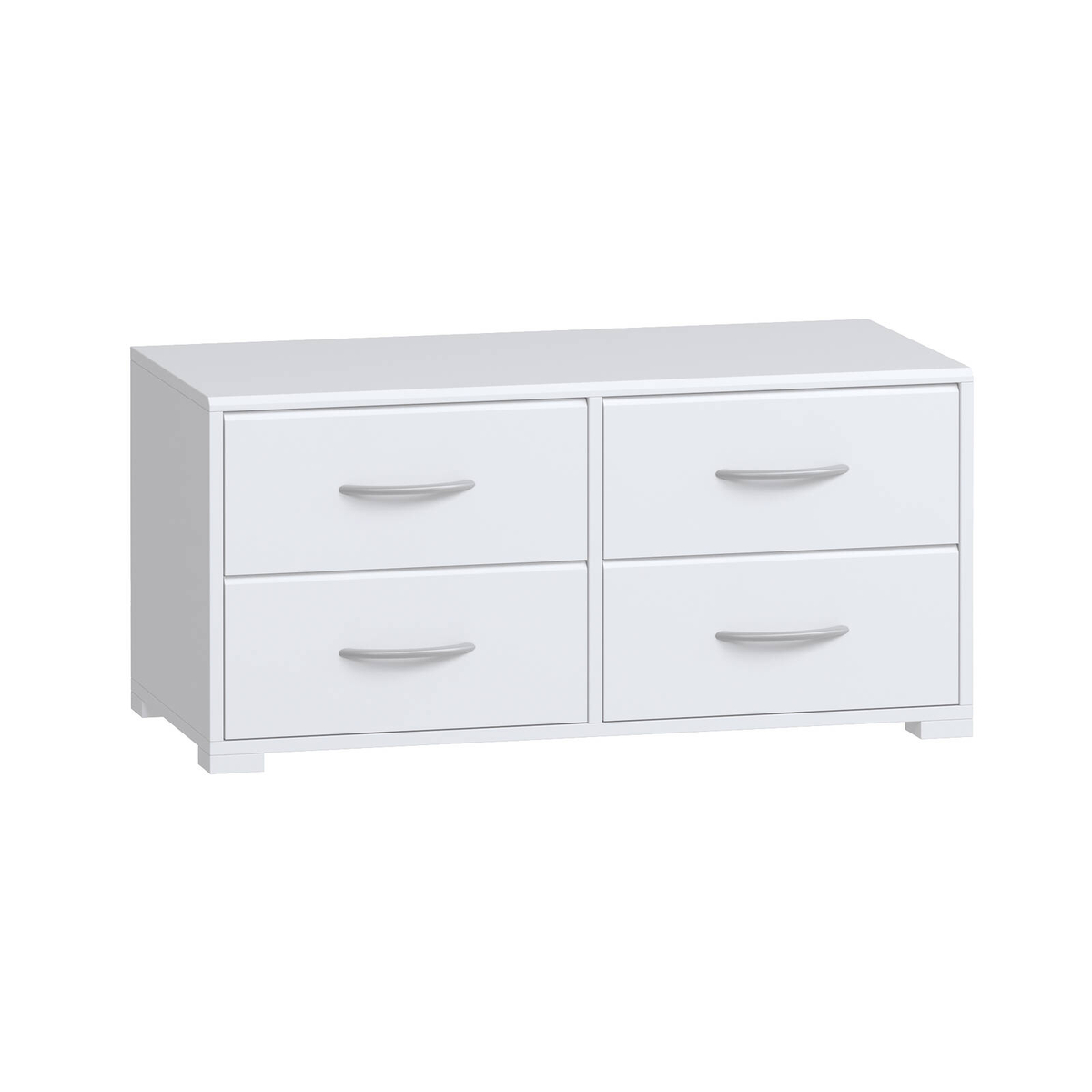 Practa White Lowline TV Entertainment Unit Bundle with 4 Drawers ...