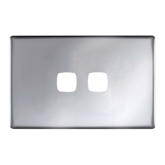 HPM LINEA 2 Gang Coverplate - Matt Silver - Bunnings Australia