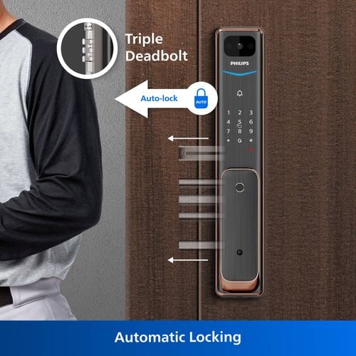 Philips Copper Smart Wi-Fi Remote Video Intercom Mortise Door Lock ...
