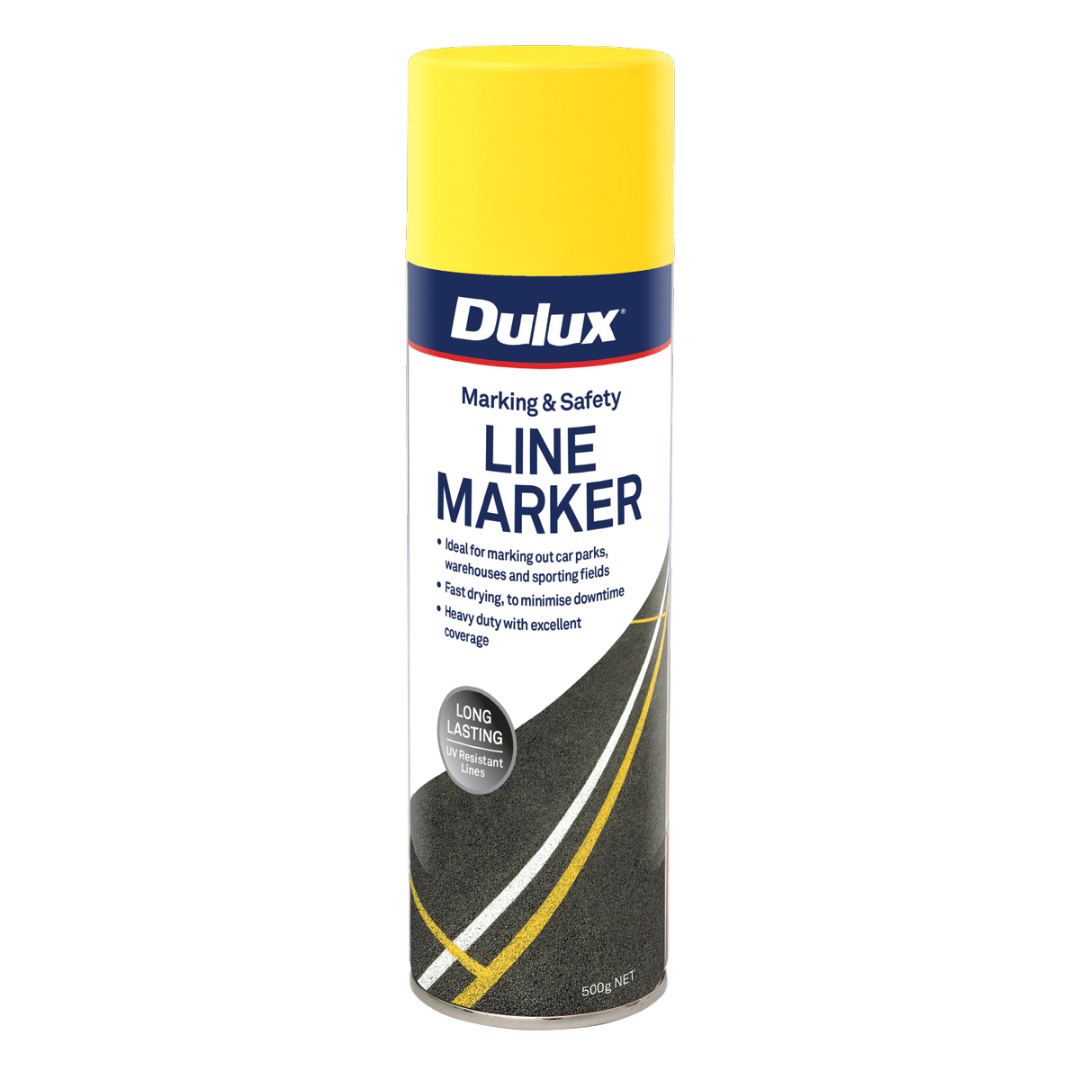 Dulux 500g Yellow Paint Line Marker - Yellow - Bunnings Australia