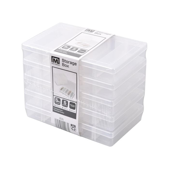 Montgomery 5 Piece 5 Compartment Organiser Storage Box - Value Pack ...