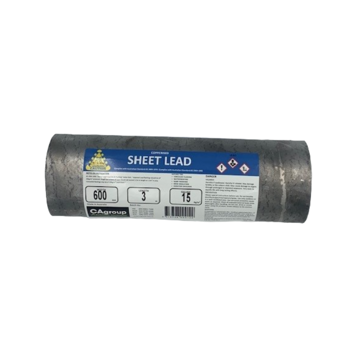 Consolidated Alloys 600mm x 3m x 15kg/m² 1.32mm CAgroup Lead Sheet ...