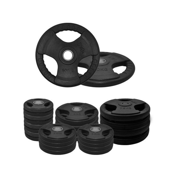 100kg Olympic Weight Plate - 1.25kg x 8+ 2.5kg x 8+ 5kg x 4+ 7.5kg x 4 ...