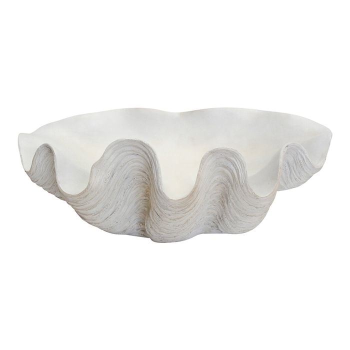 LVD Decorative 66cm Resin Giant Clam Shell/Trinket Decor - White ...