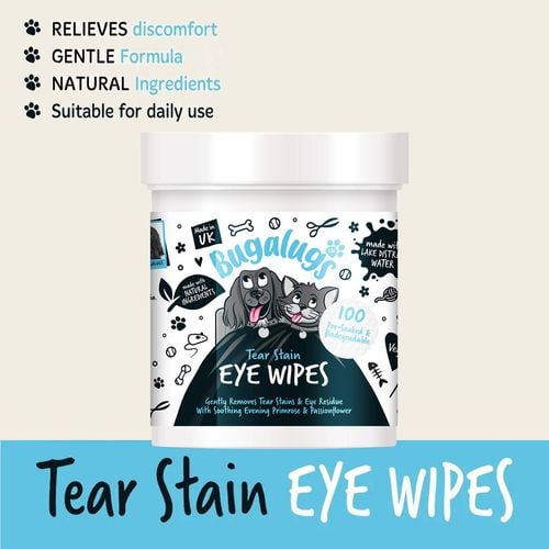 Bugalugs Cat And Dog Tear Stain Eye Wipes - 100 Pack - Bunnings New Zealand