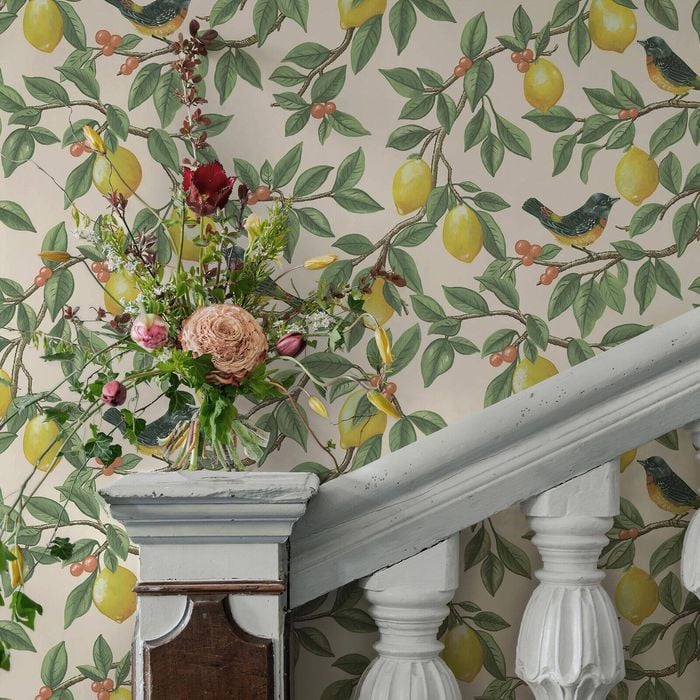 Lemon Tree Cream, Wallpaper 10.05m x 53cm Wallpaper Boutique - Bunnings ...