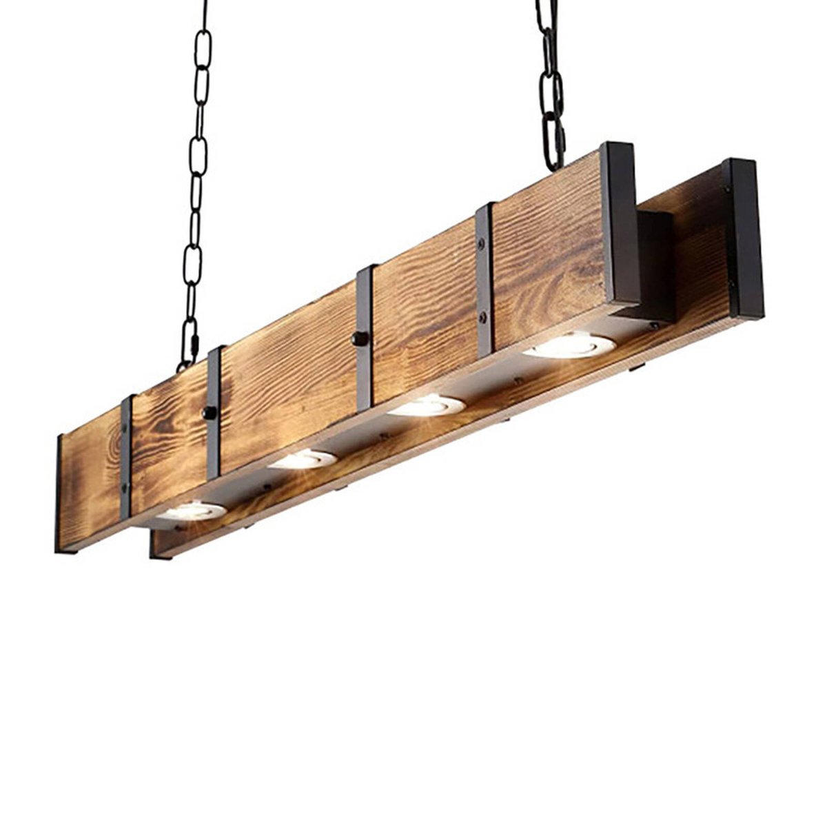 Amonson Lighting Brown Wood 4 Pendant Light - Bunnings Australia