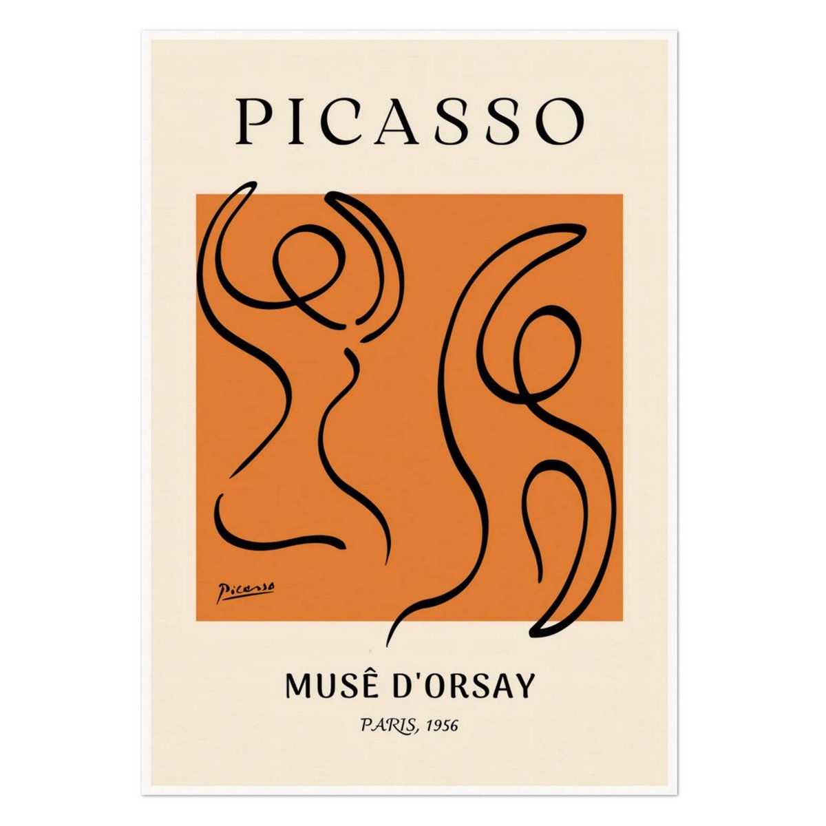 Picasso's Minimalist Line Art Print - Elegant 1956 Musee d'Orsay ...