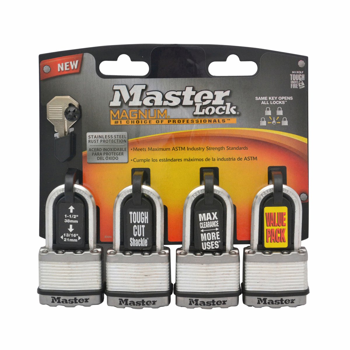 Master Lock 45mm Magnum With 38mm Long Shackle Padlock – 4 Pack ...
