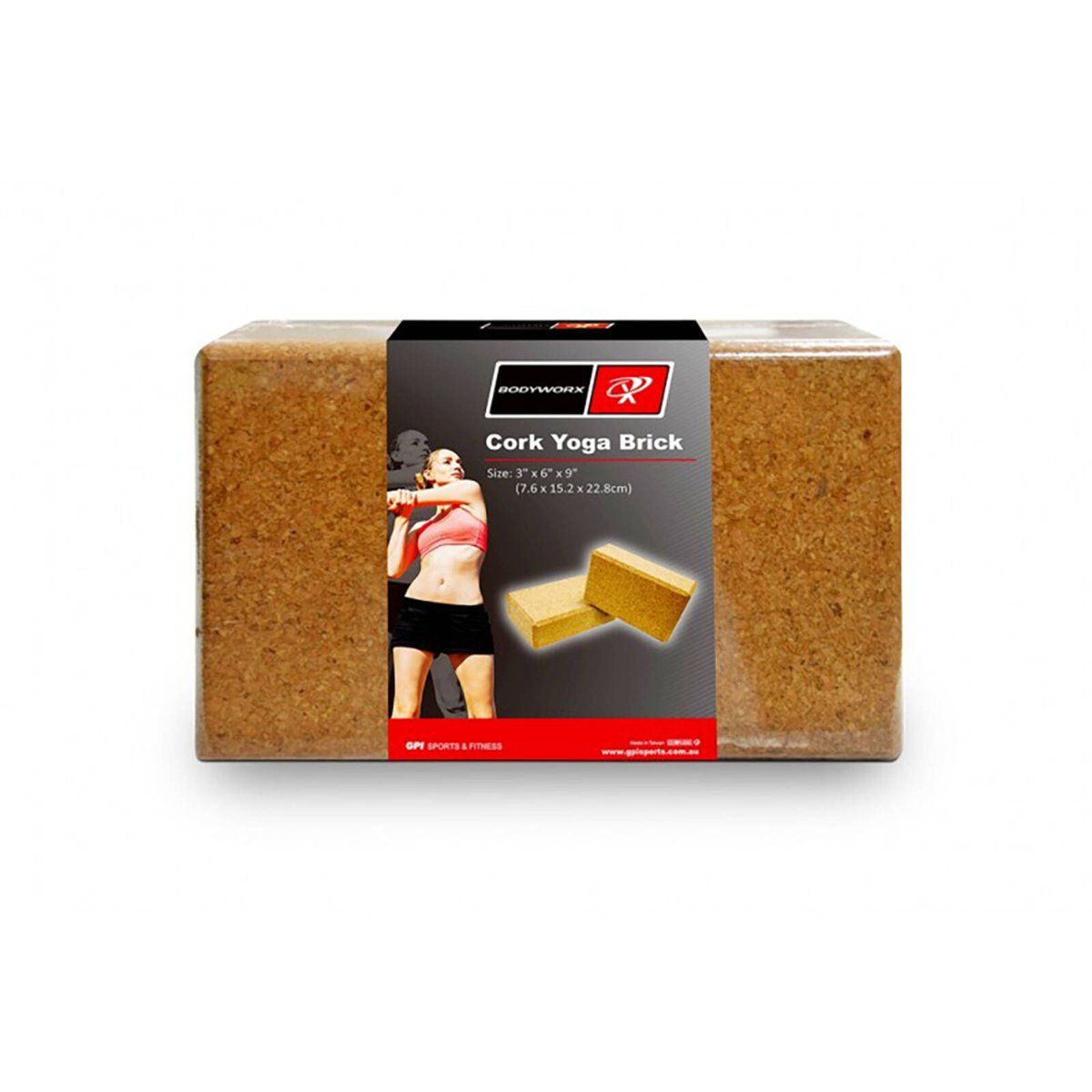 Bodyworx Cork Yoga/Pilates Stretching Brick 22x15cm - Bunnings Australia
