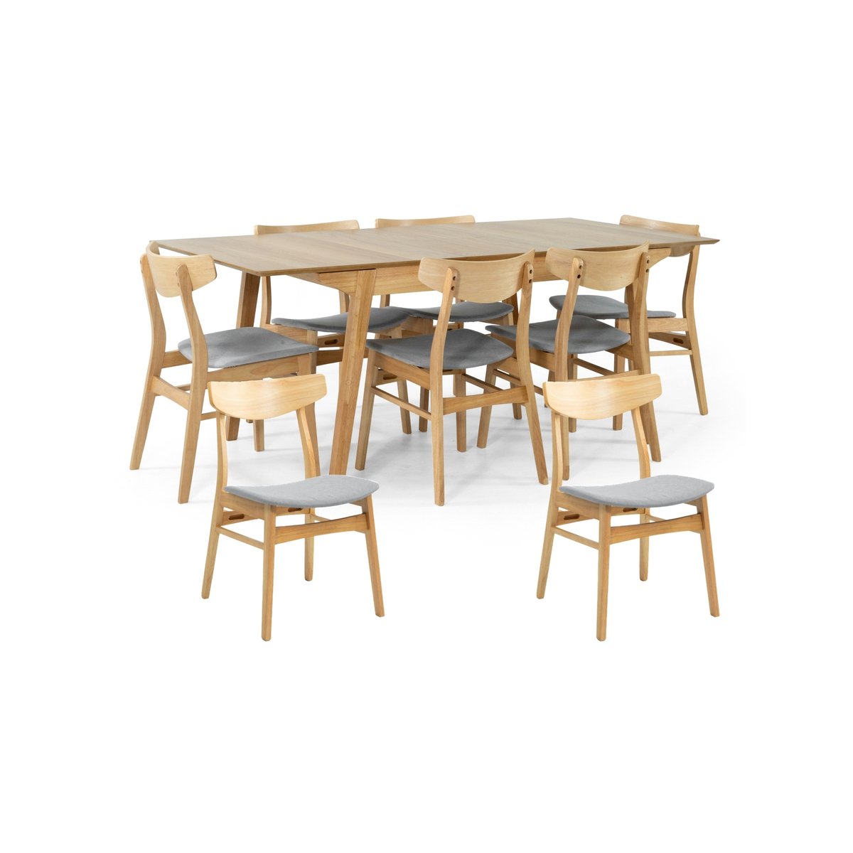 Cusco 9pc Set Dining Set 150 - 190cm Extendable Table 8 Chair ...