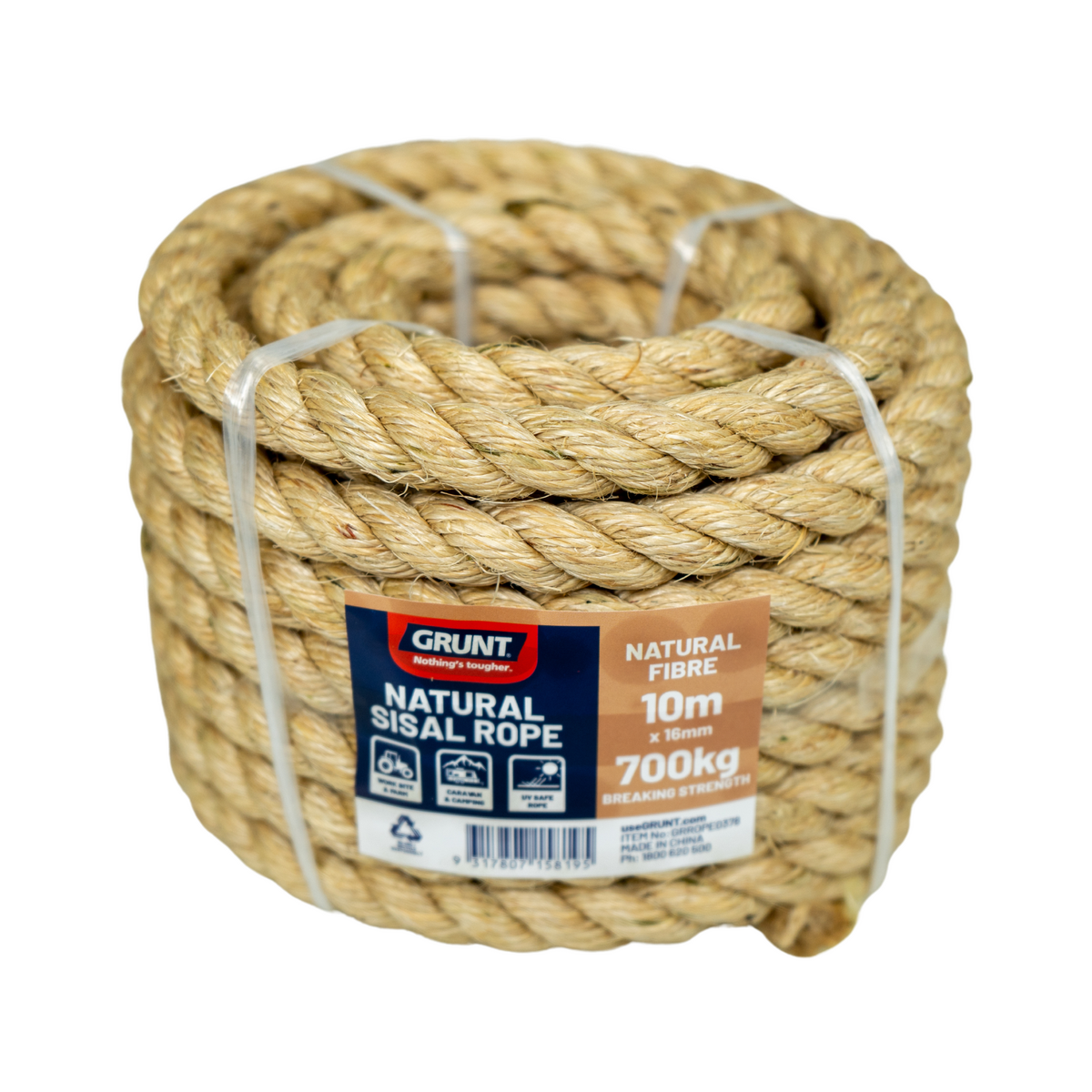 GRUNT 16mm x 10m Natural Sisal Rope - Bunnings Australia