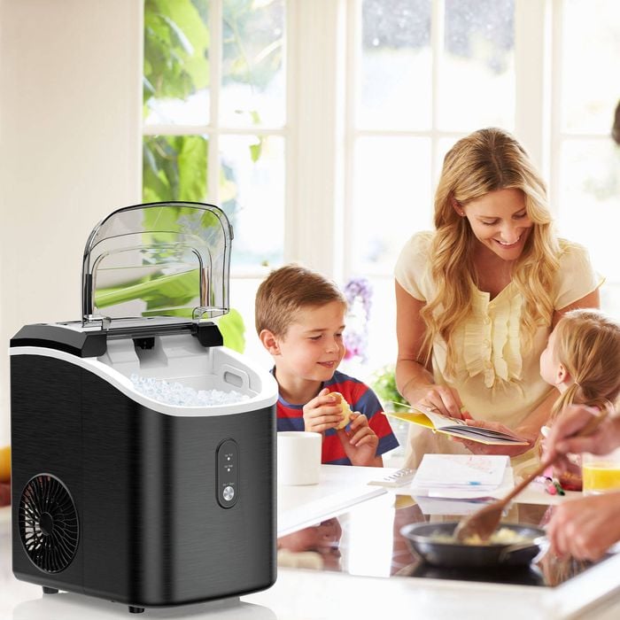 Advwin 15KG Nugget Ice Maker Countertop Pebble Ice Machine - Black ...