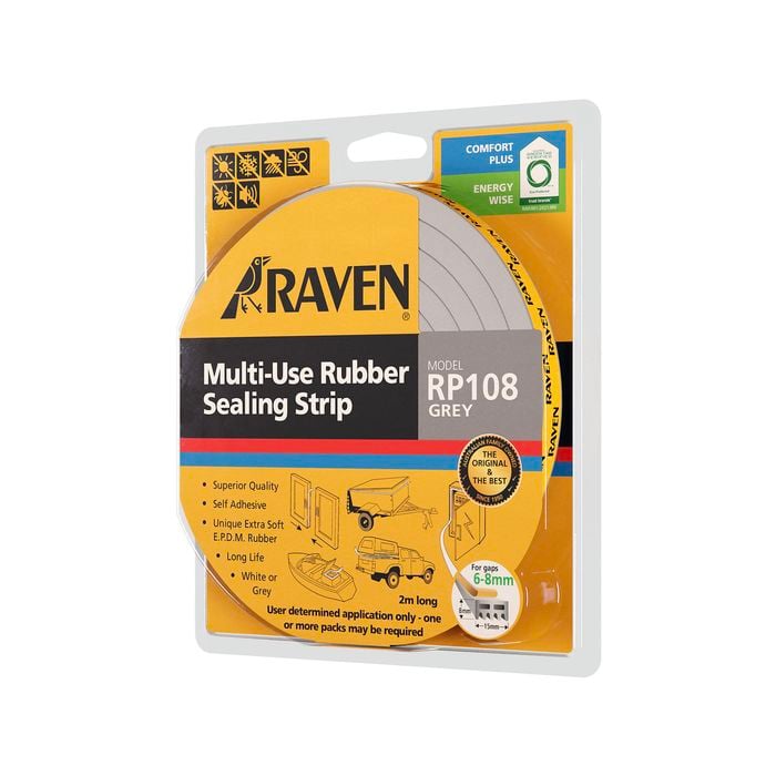 Raven 2000mm Grey RP108 Self Adhesive Weather Strip - Bunnings Australia